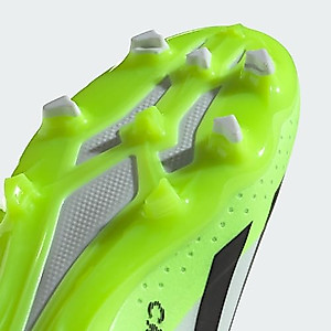 adidas X Crazyfast.3 Firm Ground Sneaker, White/Core Black/Lucid Lemon, 13.5 US Unisex Little Kid