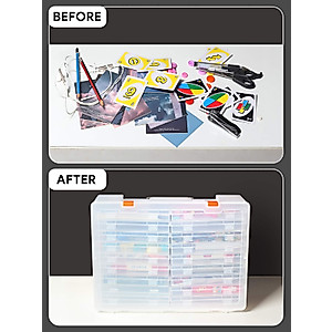 Barhon Photo Storage Box 4x6 Pictures, 18 Inner Seed Storage Organizer Extra Large, Photo Organizers Keeper Photo Cases Picture Storage (White)