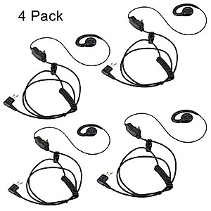 HWAYO Walkie Talkie Swivel Earpiece with Microphone and PTT for Motorola Two Way Radio - Motorola Swivel Earpiece Compatible with Walkie Talkies CLS1410, CLS1100, HKLN4604A (4 Pack)