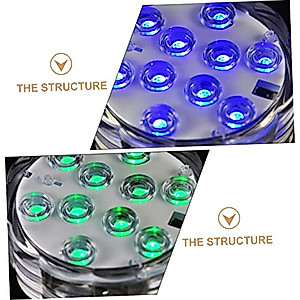 OSALADI 2 Sets Lighting LED Diving Hot Changing Submersible Underwater Aquarium Light Control Garden Aquariums Remote Pool Tub Fountain Pond Vase Fish Lamp with Decoration Base for Lights