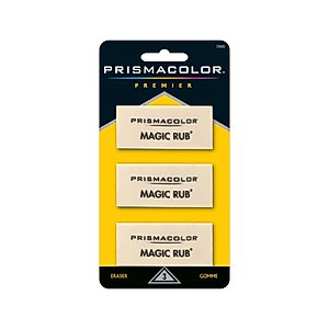 Prismacolor Premier Magic Rub Vinyl Erasers, 3-Count