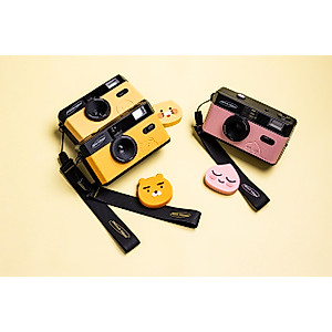 Kakao Friends Reusable 35mm Film Camera [Ryan Edition], Fixed-Focus and Wide Angle, Build in Flash and Compatible with 35mm Color Negative or B/W Film (Film and Battery NOT Included)