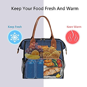 RUONARIER Insulated Lunch Bag Lunch Box Women Men Portable Stylish Meal Bags for Work School Outdoor Travel Durable Oxford Material Lunch Bag for Kid and Students Lunch Tote Bag (Blue)…