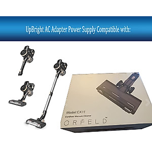 UpBright 26.5V AC/DC Adapter Compatible with ORFELD CX11 VB-0820 21.6V 2000mAh 43.2Wh Li-ion Battery 200W Cordless Stick Vacuum Cleaner WEC-15WUAP-26500050BA 500mA 0.5A Power Supply Cord Charger PSU