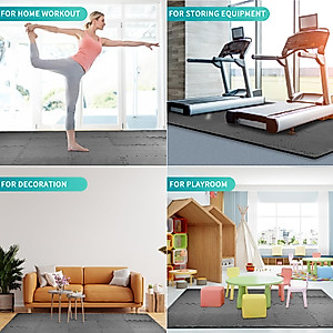 Foam Floor Tiles, 12" x 12" x 0.4", 20 sq. ft