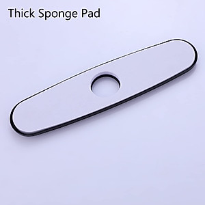 HMEGAO 10” Kitchen Sink Hole Cover, Faucet Deck Plate Escutcheon for Bathroom or Kitchen, 10 inch Stainless Steel Faucets Cover for 1 or 3 Holes (Matte Black)