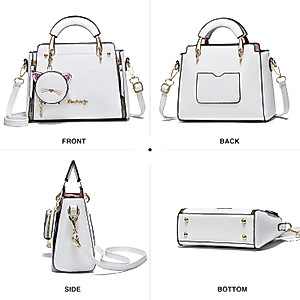 Xiaoyu Fashion Purses and Handbags for Women Ladies Crossbody Bags Top Handle Satchel Shoulder Bags Small Totes (White)