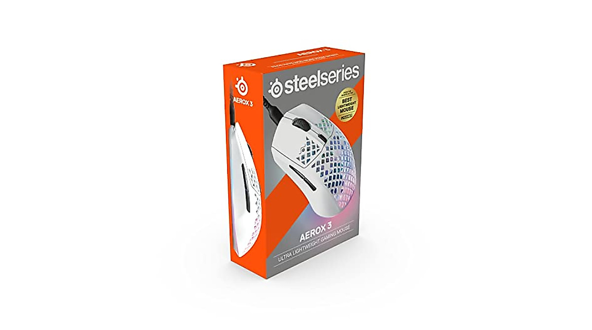 SteelSeries Aerox 3 Snow Gaming Mouse - Ultra-Light & Water Resistant