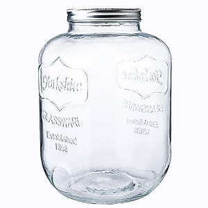 CATPOWER 2 Gallons X-Large Glass Jar With Mouth Canning Jar Kitchen Storage Jar Cookie Candy Penny Jar with Stainless Steel Screw Lid