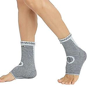 NeoTech Care Ankle Support Brace - Breathable - Men, Women, Right or Left - Gray (Size L, 1 Pair)