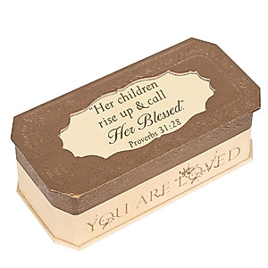 Cottage Garden Children Rise and Call Her Blessed Copper Textured Jewelry Music Box Plays Amazing Grace