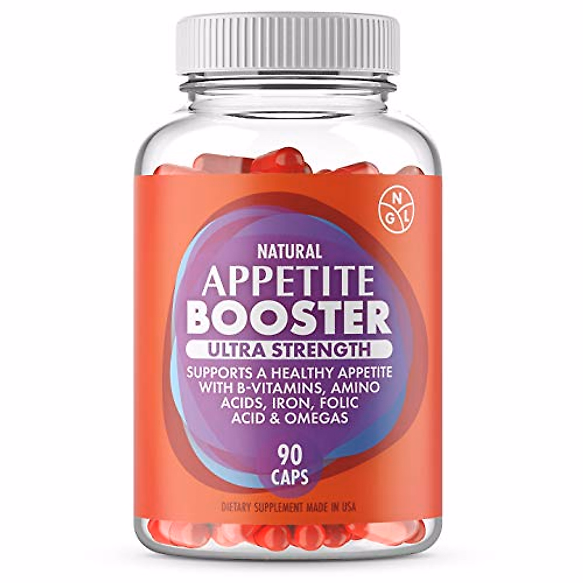 NGL Appetite Booster Pills Extra Strength for Adults Fortified with Lysine, Folic Acid, Iron, Thiamine, B Complex