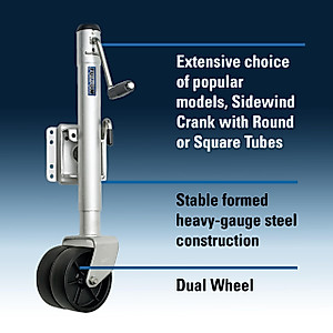 Fulton XPD15L0101 Swivel Trailer Tongue Jack, Dual Wheel - 1500 Lbs. Capacity, Steel