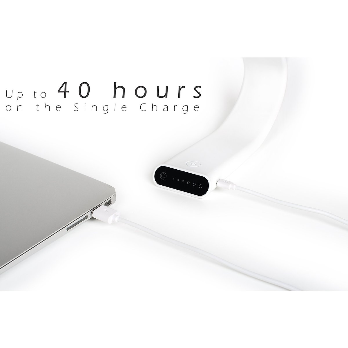 Luxe Cordless Eye Friendly LED Desk Lamp, USB Rechargeable up to 40 Hours of Continuous Light, Touch Control 6 Brightness Levels 3 Light Modes 360° Adjustable Modern Design Portable (Silver) (Silver)