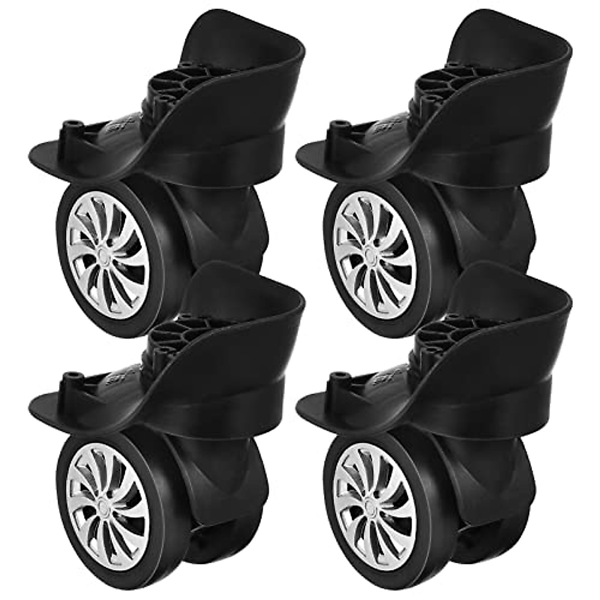 BESPORTBLE 4pcs Luggage Wheels Replacement Plastic Left Right Swivel Luggage Suitcase Caster Wheels 360 Degree Rotation Luggage Wheel for Travel Customs Box