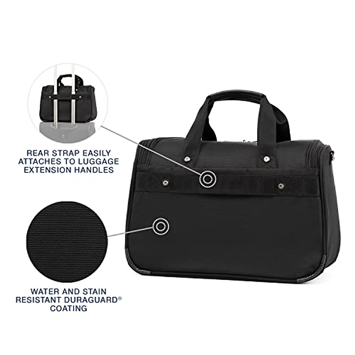 Travelpro Crew Versapack Underseat Carry-on Deluxe Travel Tote Bag, Men and Women, Jet Black, 17-Inch