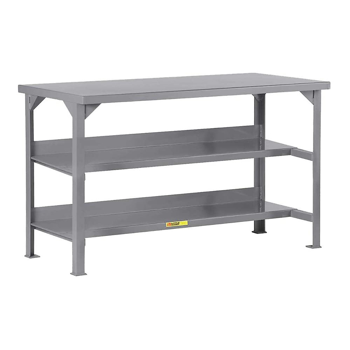 Little Giant WST3-3072-36-LP Welded Workbench with Double Lower Shelf Storage and Louvered Panel, 4000lbs Capacity, 30" Length, 72" Width