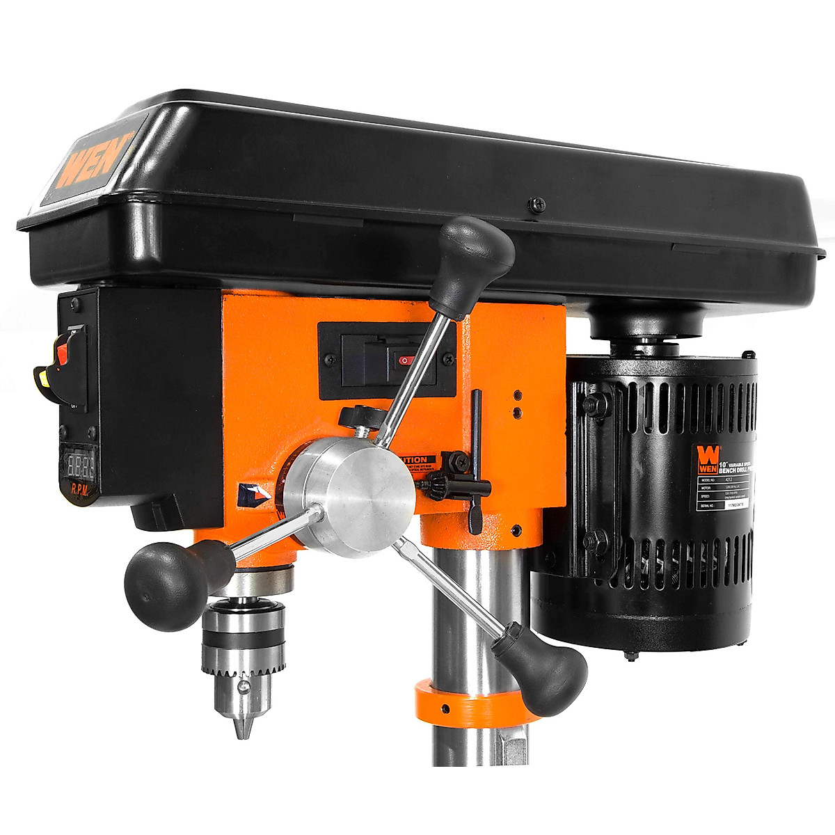 WEN 4212T 5-Amp 10-Inch Variable Speed Cast Iron Benchtop Drill Press with Laser