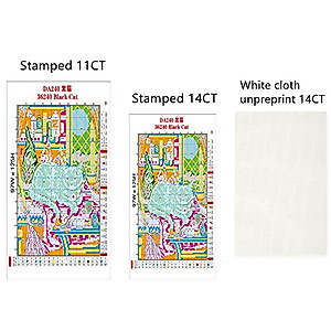 CaptainCrafts Cross Stitch Kits Full Range Stamped and Counted Fabric DIY Art Needlecrafts Embroidery Kit for Adults Beginner (Stamped 14CT, Tree House Autumn)