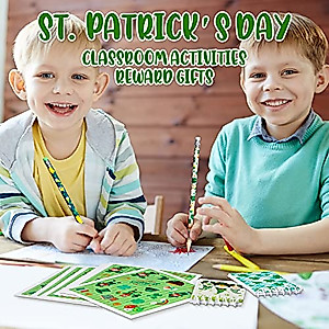 30 Pcs St. Patrick's Day Pencils with Eraser 20 Pcs St. Patrick's Day Notepads 10 Pcs St. Patrick's Day Stickers Stationery Sets for St. Patrick's Day Classroom Kids Party Favors School Supply