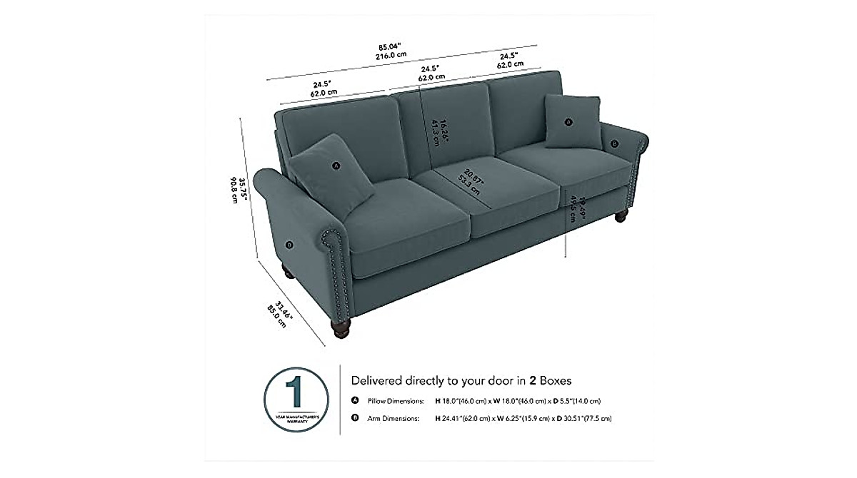 Bush Furniture Coventry Sofa - Stylish & Comfortable