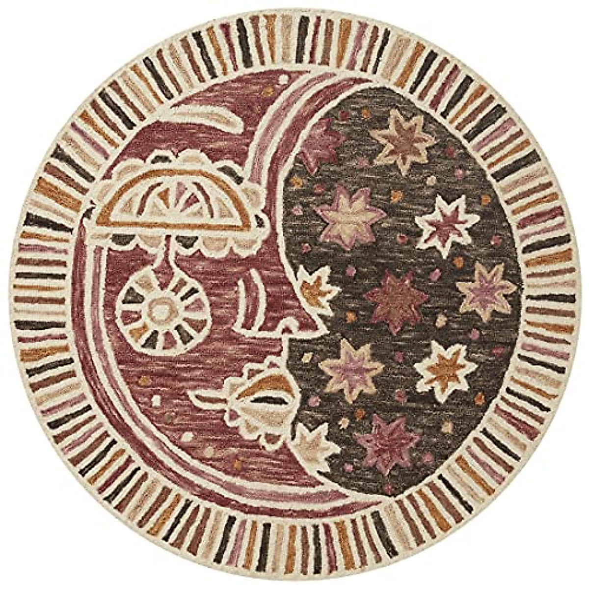 Loloi Justina Blakeney x Ayo Collection AYO-01 Rose/Multi Contemporary 5'-0" x 5'-0" Round Area Rug