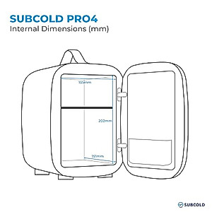 Subcold Pro4 Luxury Mini Fridge Cooler 4 Litre / 6 Cans AC & Exclusive USB ECO Power Option | Portable Small Refrigerator For The Office, Bedroom, Car, Travel, Skincare & Cosmetic (Black)