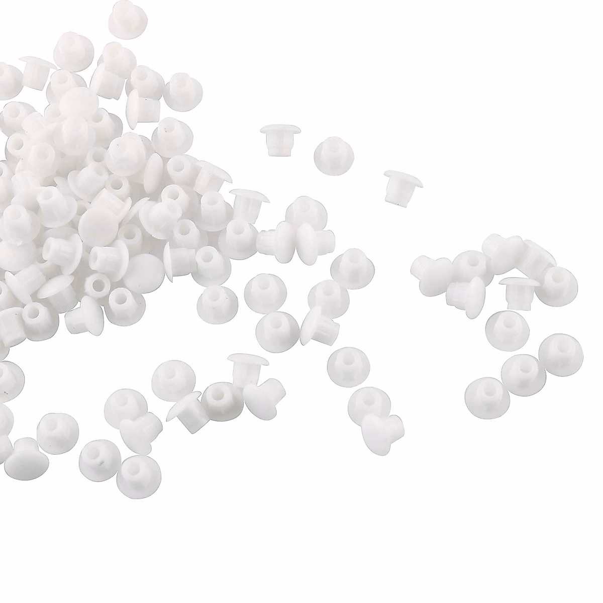 Tegg Screw Caps Cover 100PCS 5mm(3/16Inch) Flush Type White Plastic Panel Hole Plugs Button Tops for Cabinet Cupboard Shelf Furniture