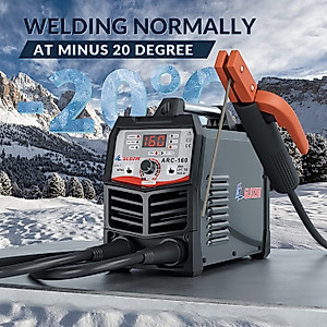 GZ GUOZHI 110/220V MMA Welder, 160A Stick ARC Welding Machine IGBT Digital Display LCD Hot Start Welder with Electrode Holder, Work Clamp, Input Power Adapter Cable…
