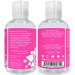 Sliquid Sassy Water-Based Lube - Thick, Long-Lasting Gel, Natural Lube for Women/Men/Couples, Unscented, 4.2 Fl Oz