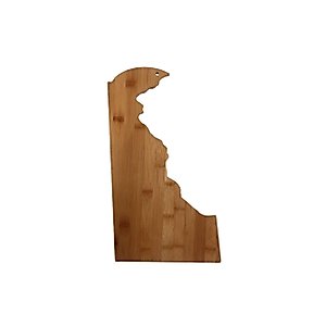 Delaware Cutting Board State Shaped Organic Bamboo Wood For New Family Home Housewarming Wedding Moving Gift