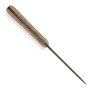 Buck Knives 104 Compadre Camp Knife with 4-1/2" Cobalt Grey Cerakote Coated 5160 Steel Fixed Blade, Natural Micarta Handle, Genuine Leather Sheath Included