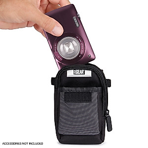USA Gear Small Camera Bag Compatible with Ricoh GR III, Sony Cybershot, Nikon Coolpix, Kodak Pixpro FZ55 and more - Digital Camera Carrying Case with Belt Loop, Shoulder Strap, Weather Resistant