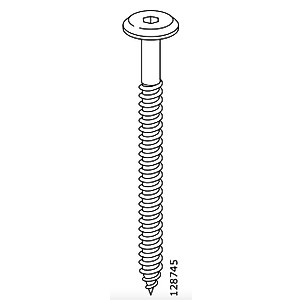 Spare Hardware Parts Table, Bed Frame Stand Long Wood Screw (Replacement for IKEA Part #128745) (Pack of 8)
