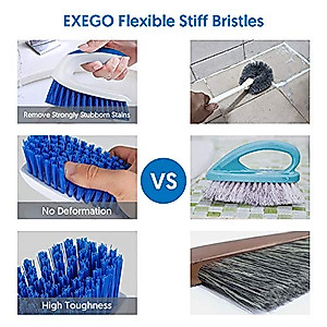 Scrub Brushes for Cleaning Shower,EXEGO Stiff Bristles Brush Cleaning Brushes for Household Use Heavy Duty Bathroom Shower Scrubbing Brush for Cleaning Shower,Bathroom,Floor,Tub,Tile,Kitchen (2 Pack)