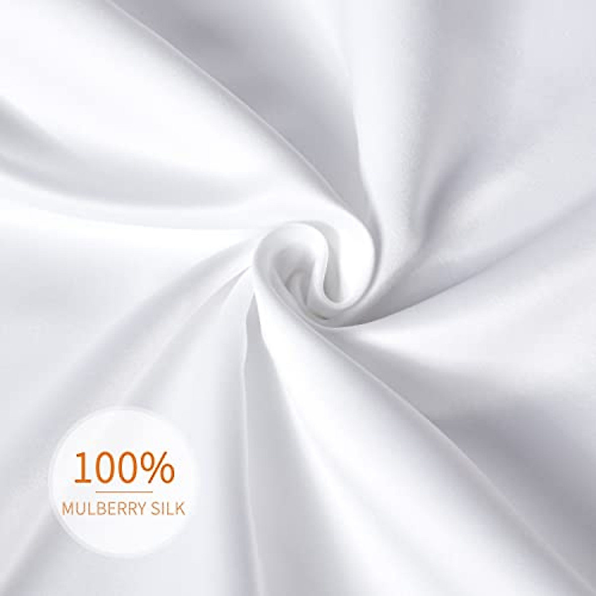 LEJIAN Silk Bedding Pillowcases - 2 Pack Queen Size(20X30 Inch) - Hemstitched Pillow Cases - Soft Silk Pillowcase with Envelope Closure, White