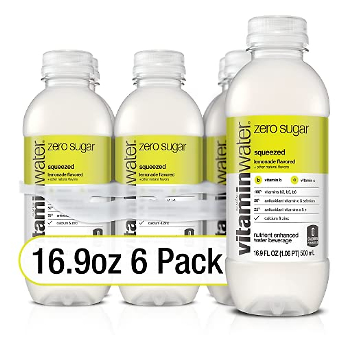 vitaminwater zero Squeezed, 16.9 fl oz (pack of 6)