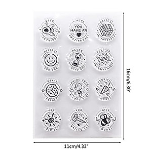 ljhnba Exquisite Encourage Silicone Clear Stamp Small Pattern Background Rubber Seal Transparent Stamper for DIY Scrapbooking Transparent Stamper for Card Making