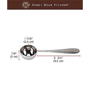 Honey Bear Kitchen 15 ml Tablespoon Measuring Scoops Spoons, Polished Stainless Steel, Set of 2