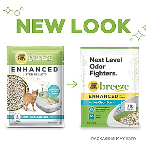 Purina Tidy Cats Scented Litter Pellets, Breeze Enhanced Refill Litter Pellets in Recyclable Box - (Pack of 4) 7 lb. Bags