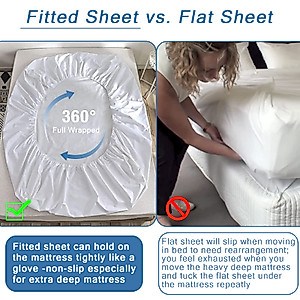 Bedecor Extra Deep Pocket Full Fitted Sheet Only for 18 to 21 Inch Super Thick Mattress That Stay Tight,All Around Elastic Bottom,Doesn't Pop Off