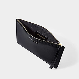 KATIE LOXTON Isla Womens Medium Vegan Leather Clutch Purse Pouch Black