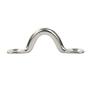 Amarine-made Pack of 10 Stainless Steel Bimini Boat Top PAD Eye , Eye Straps, Tie Down, Kayak Deck Loops, Tie Down Anchor Point, footman's Loop for Kayak Canoe Rigging