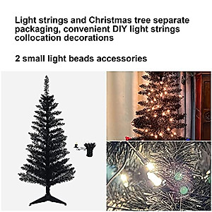 Artificial Christmas Tree，Halloween Decoration Tree Xmas Pine Tree with PVC Leg Stand Base Holiday Decoration for Indoor and Outdoor(4ft Black