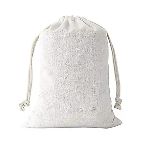 SumDirect 20Pcs Cotton Muslin Bags,White Small Lightweight Gift Bags Breathable Pouches with Drawstring Reusable Packing Storage Bags for Wedding, Party, Birthday (6x8inch)