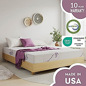 Dyonery Lavender Twin Memory Foam Mattress 6 Inch, Bed in a Box, CertiPUR-US Certified, AeroFusion Memory Foam, Made in USA, Medium, 38”x75”x6”, Purple
