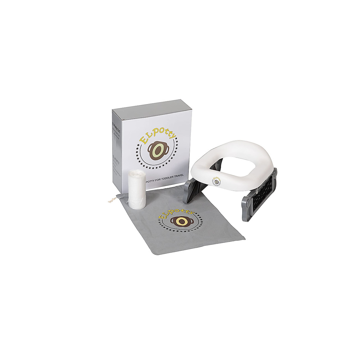 The Only Travel Potty Seat With Compartment Pockets, 2 in 1 Sturdy and Strong Light Weight, Its White Seat Makes It Look Like A Real Toilet. It's Great For Babies, Toddlers, and School Aged Children.