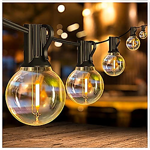 dalattin Outdoor String Lights G40 50ft Globe Patio Lights Waterproof Shatterproof, with 25 Vintage LED Edison Bulbs Warm White String Lights for Outside Porch Backyard Connectable Hanging Lights