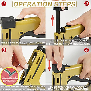 HM515 Point Driver, Manual Framing Tool with 1000PCS Flexible Points, 15mm(5/8”) Length Lightweight Flex Point Tacker for Picture Framing Joiner DIY