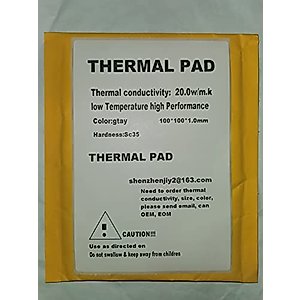 Thermal pad Thermal Conductive Silicone Gap pad Grease Paste for Computer Graphics Card/CPU/RTX 3080 3090 20.8W/m.k (100mm*100mm*1.0mm), Grey